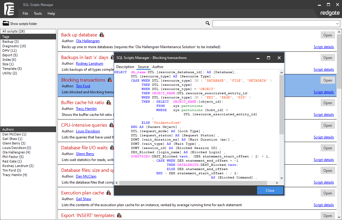Free Sql Server Administration Scripts Sql Scripts Manager 9977