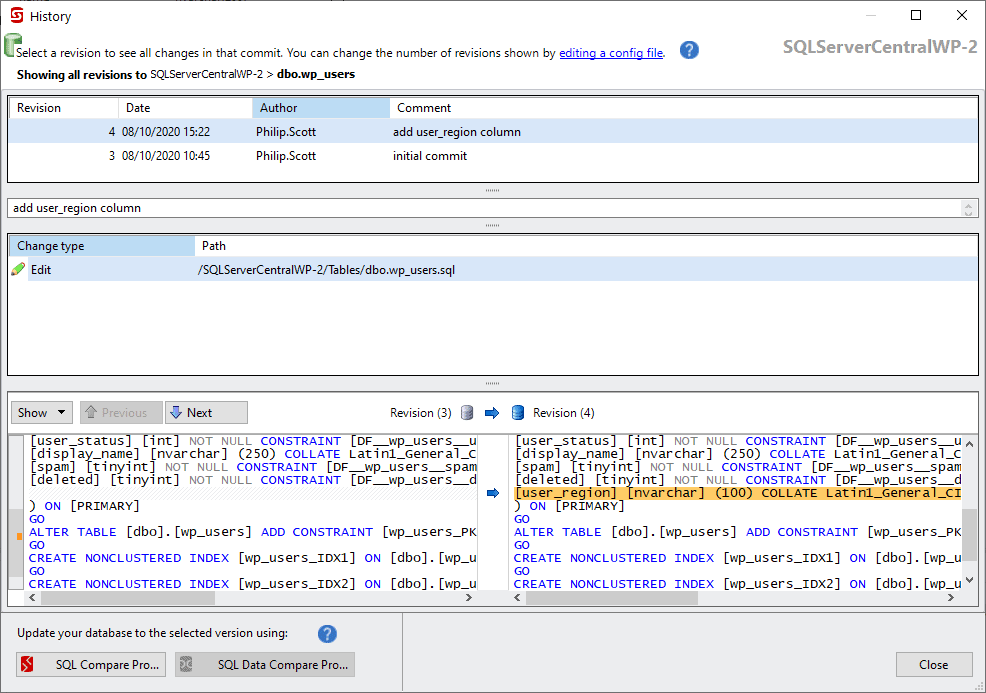 Sql Source Control Link Database To Tfs Svn Git Mercurial